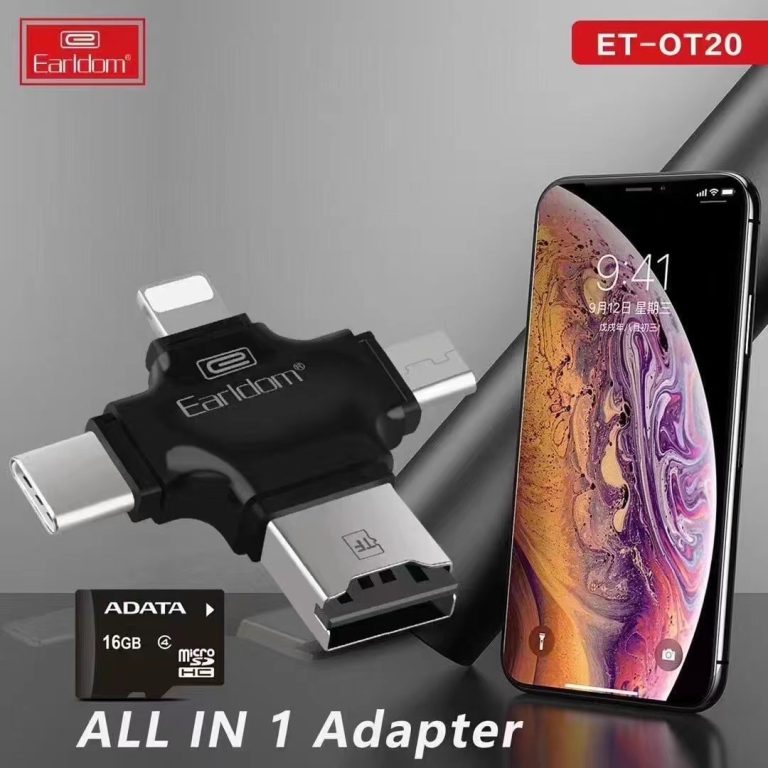 Earldom OT20 Micro SD Card Reader – High-Speed USB, Type-C & Lightning ...