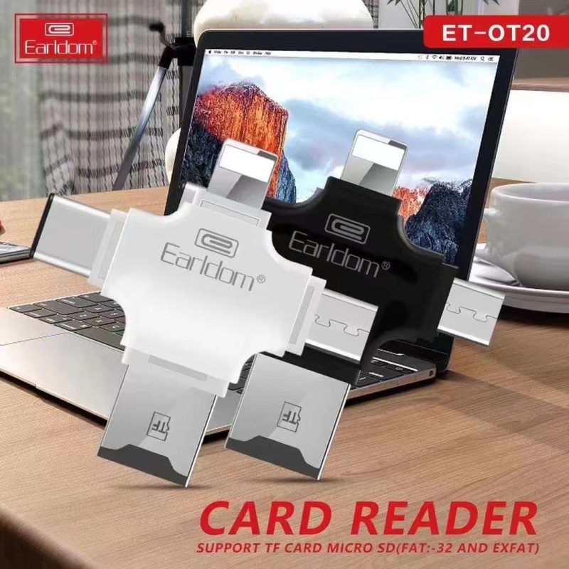 Earldom OT20 Micro SD Card Reader – High-Speed USB, Type-C & Lightning ...