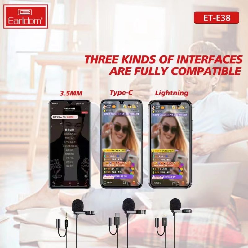 Earldom® E38 Mini Microphone 3.5MM Female With Clip – Kuwait Cavarat