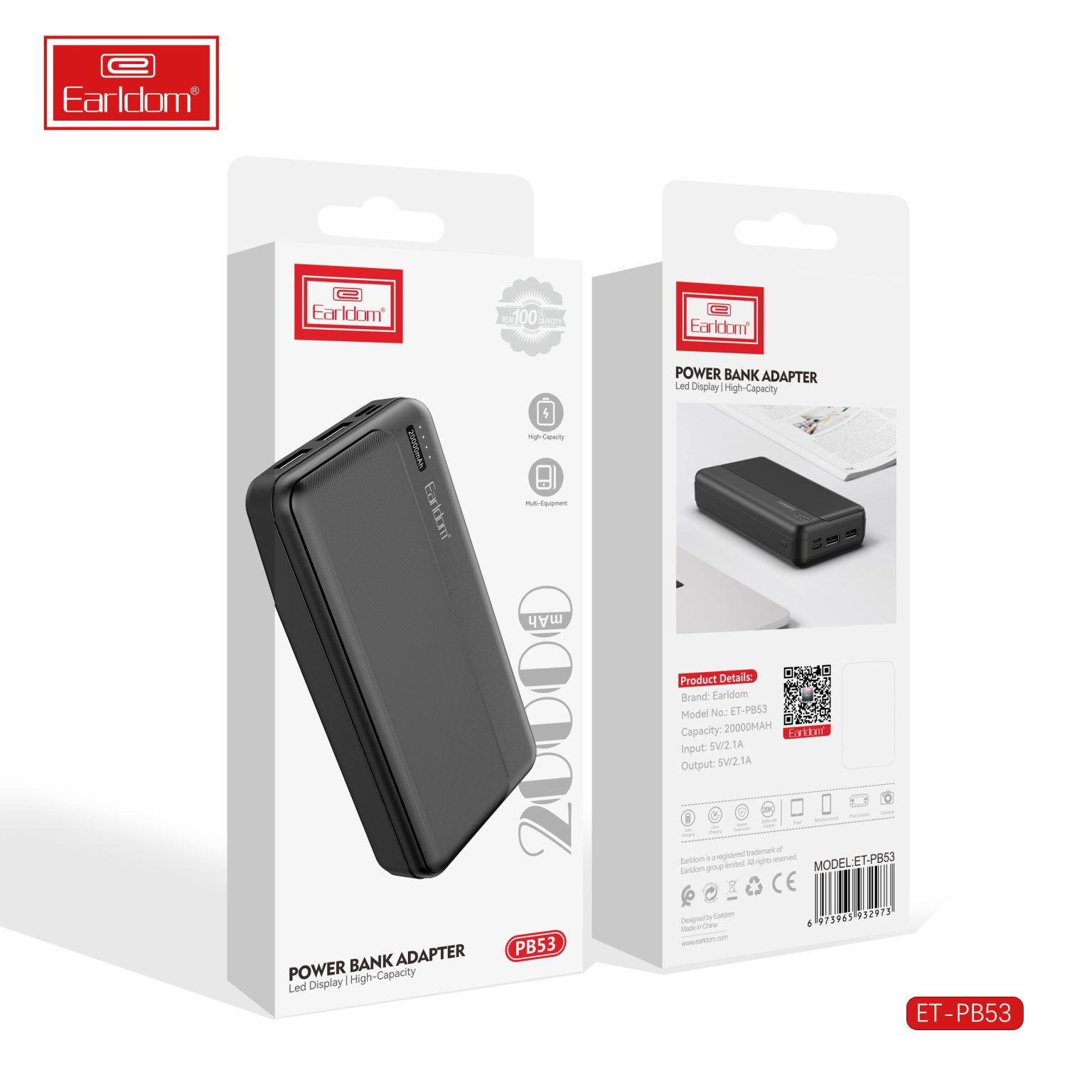 Earldom® PB53 Power Bank Adapter 20000mAh – Kuwait Cavarat