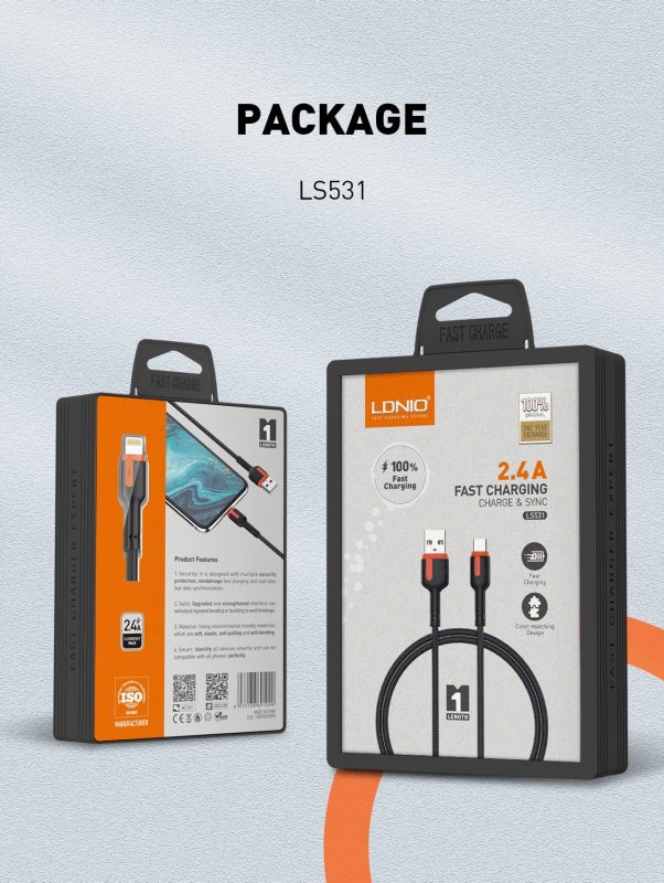 LDNIO LS531 Lightning Cable 1M – Kuwait Cavarat