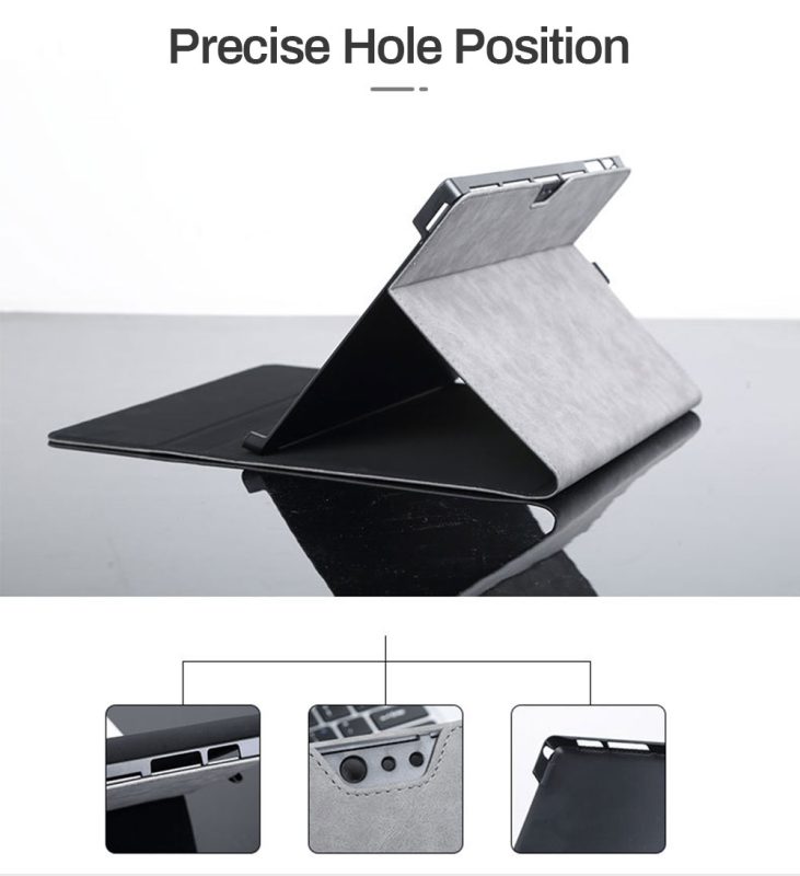 PU Leather Case with Charger Pouch for Microsoft Surface Pro 4/5/6/7 ...